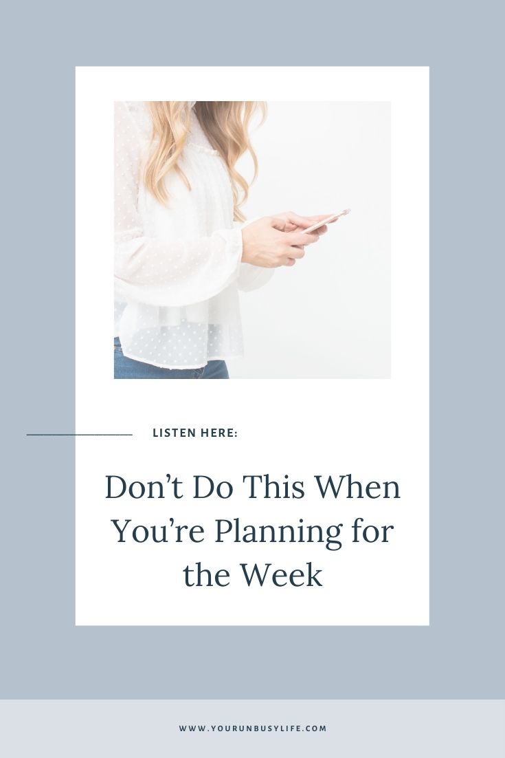 Don’t do this when you’re planning next week’s schedule for your ...
